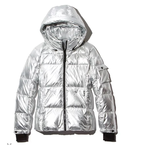 Aqua | Jackets & Coats | Aqua Metallic Hooded Puffer Jacket | Poshmark